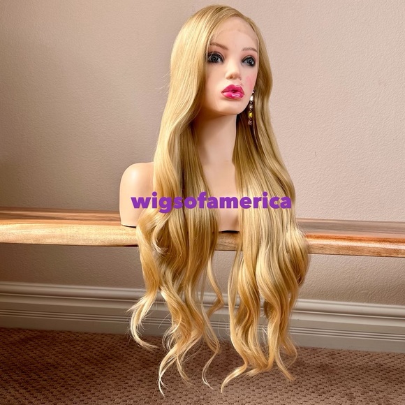 Accessories | Golden Blonde Wig Wavy Lace Front Side Part Heat Ok 3 ...